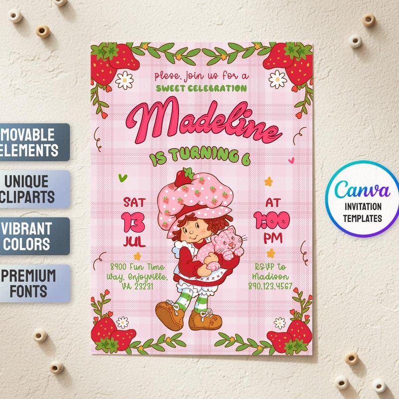 Strawberry Card Pdf - Etsy
