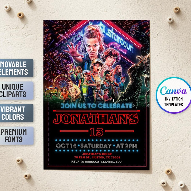 Strangerthings Birthday Invitation - Etsy