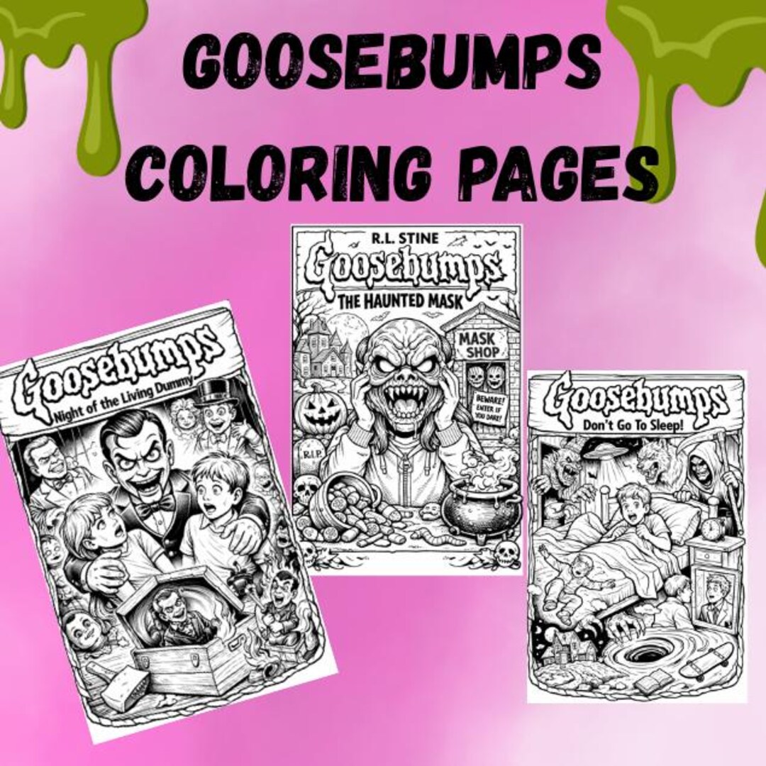 Goosebumps Coloring Book - 3 Pages - Etsy