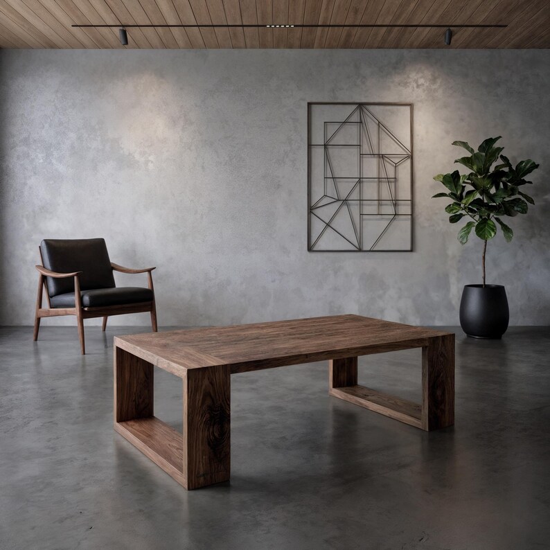 Handmade Live Edge Coffee Table - Solid Walnut Living Room Furniture ...