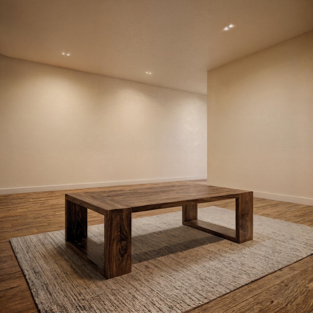 Handmade Live Edge Coffee Table - Solid Walnut Living Room Furniture ...