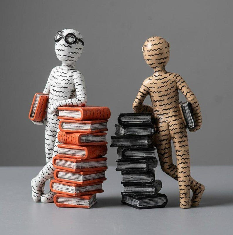 Modern Minimalist Resin Reader Statues Abstract Figurines Desk ...