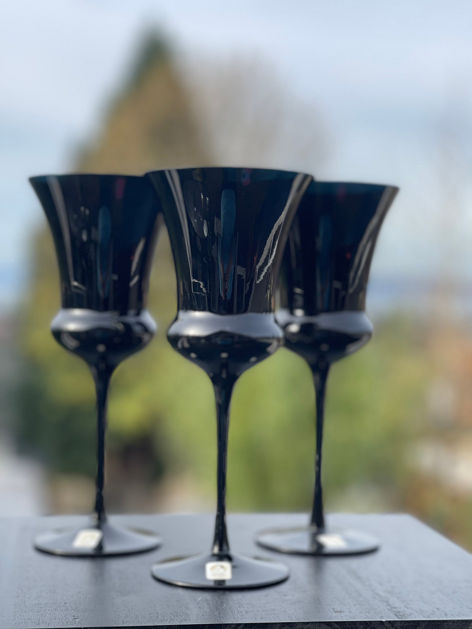 Black Sasaki Crystal Goblets - Etsy