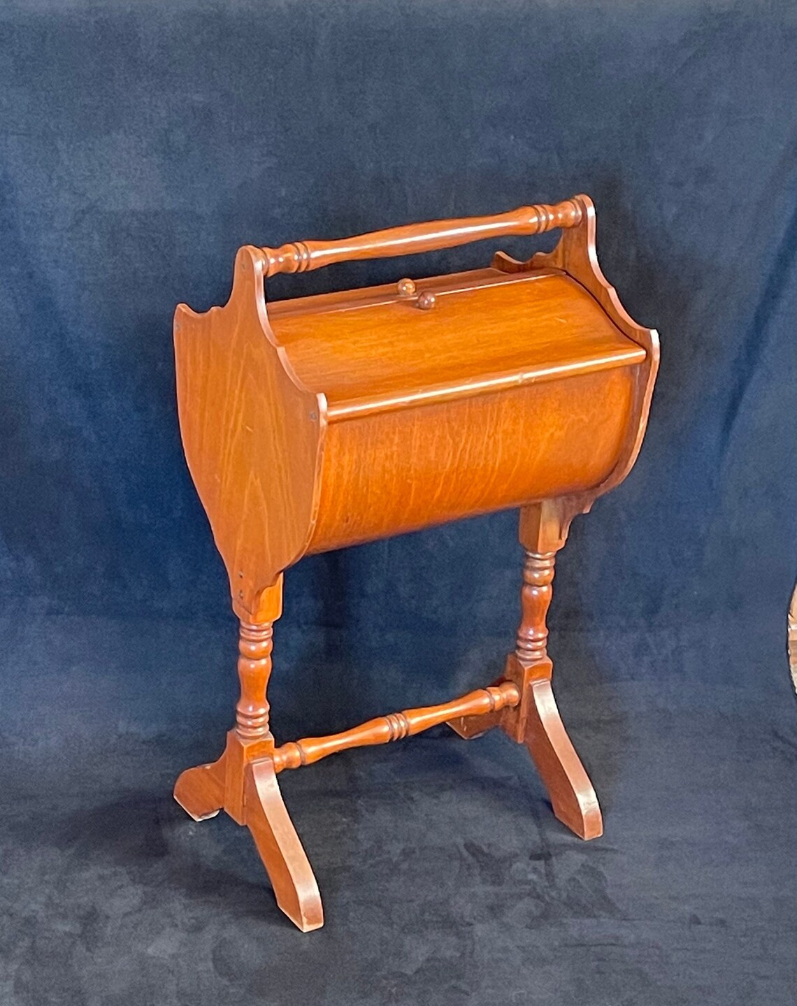 Vintage Curved Bottom Wood Sewing Stand Knitting Cabinet - Etsy