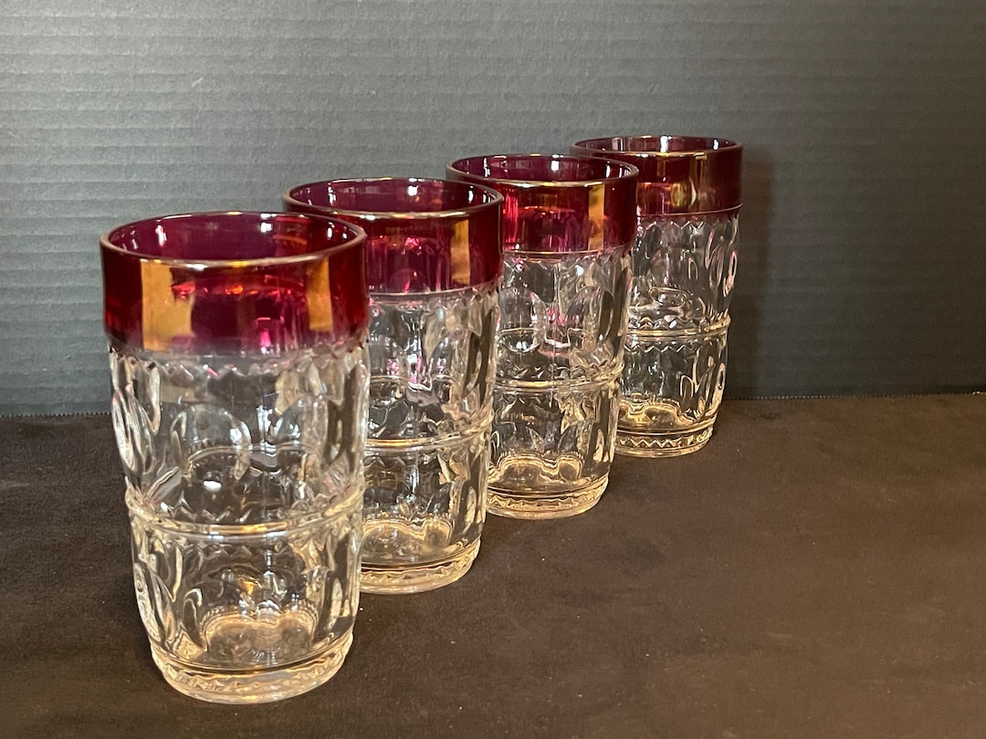Colony Ruby Crown Tumblers, Set of 4 - Etsy
