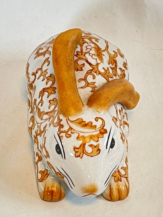 Chinese Rabbit Ceramic Trinket Box Hand Painted Design | Etsy