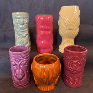 Tiki Mug Assortment, Variety Colors, Faces, Choose at Dropdown - Etsy