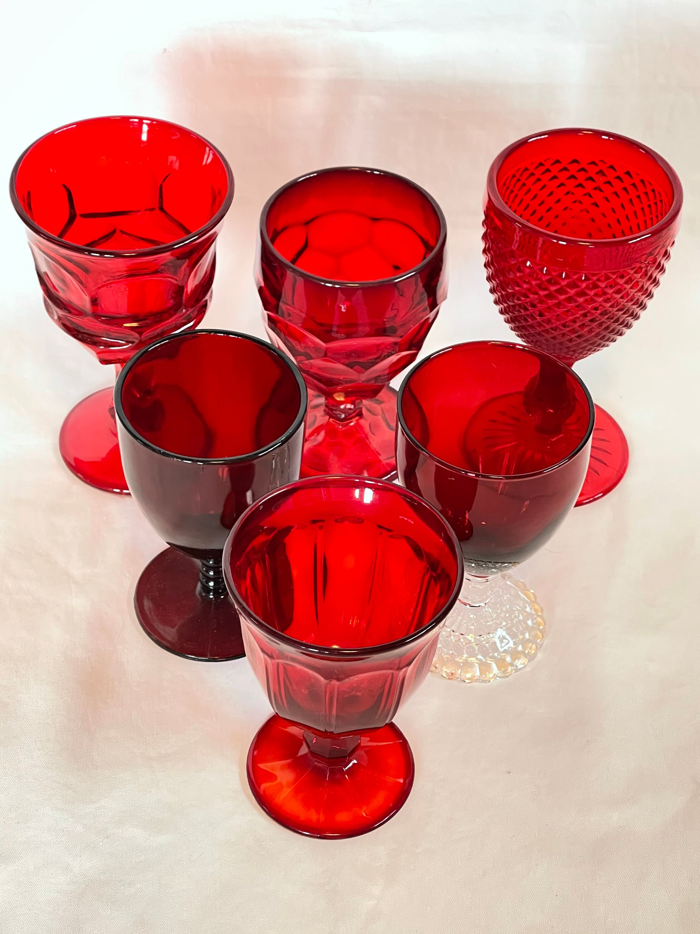 Kitchen & Dining Drink & Barware Eclectic Collection Red Stemware ...