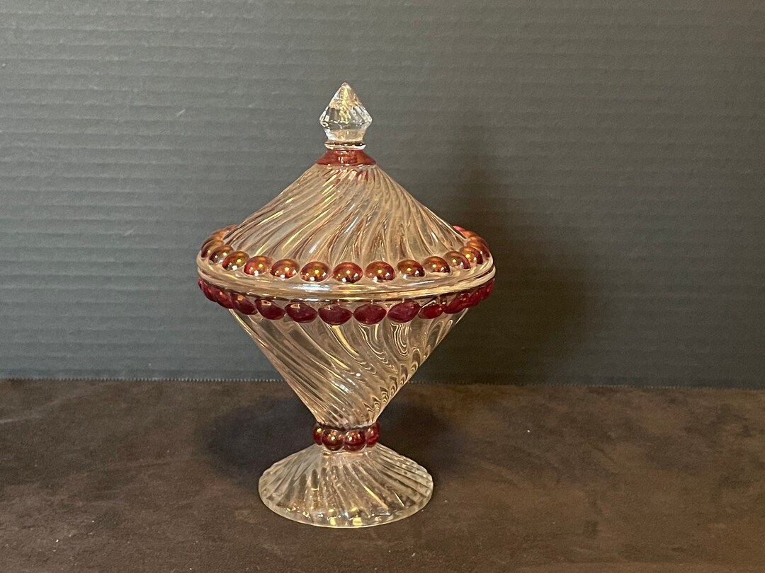 Westmoreland Ruby Flashed Swirl and Ball Covered Candy Bowl - Etsy