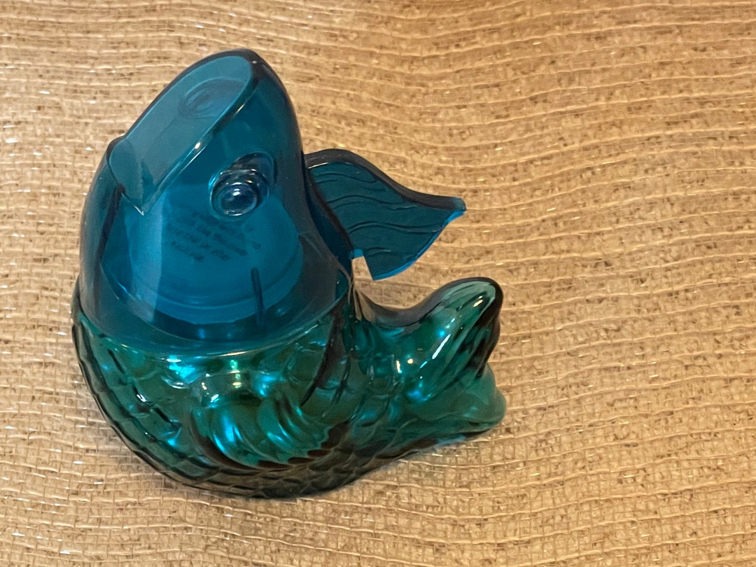 Vintage Avon 1970s Blue Glass Fish Shaped Bath Oil Bottle With - Etsy