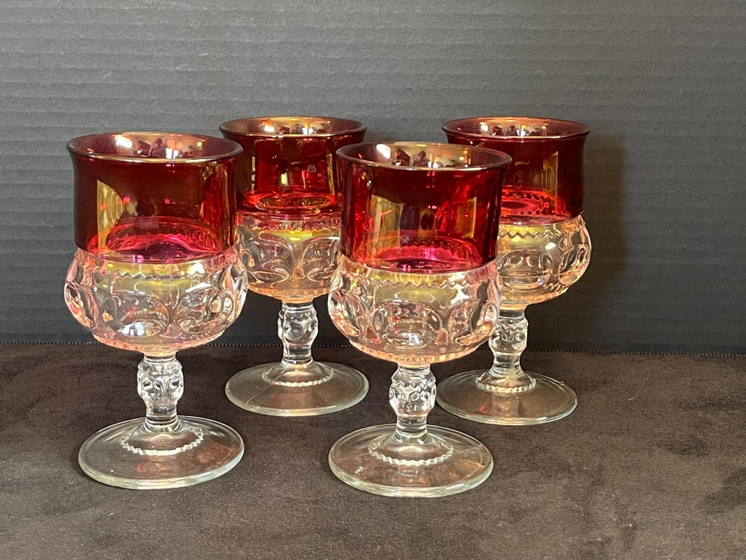 Colony Ruby Crown Water Goblets, Set of 4 - Etsy