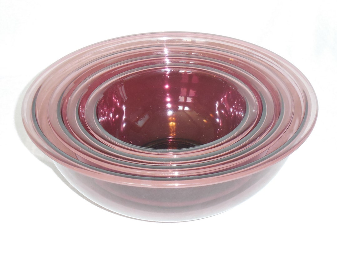 Cranberry Pyrex Originals Nested Mixing Bowls - Etsy