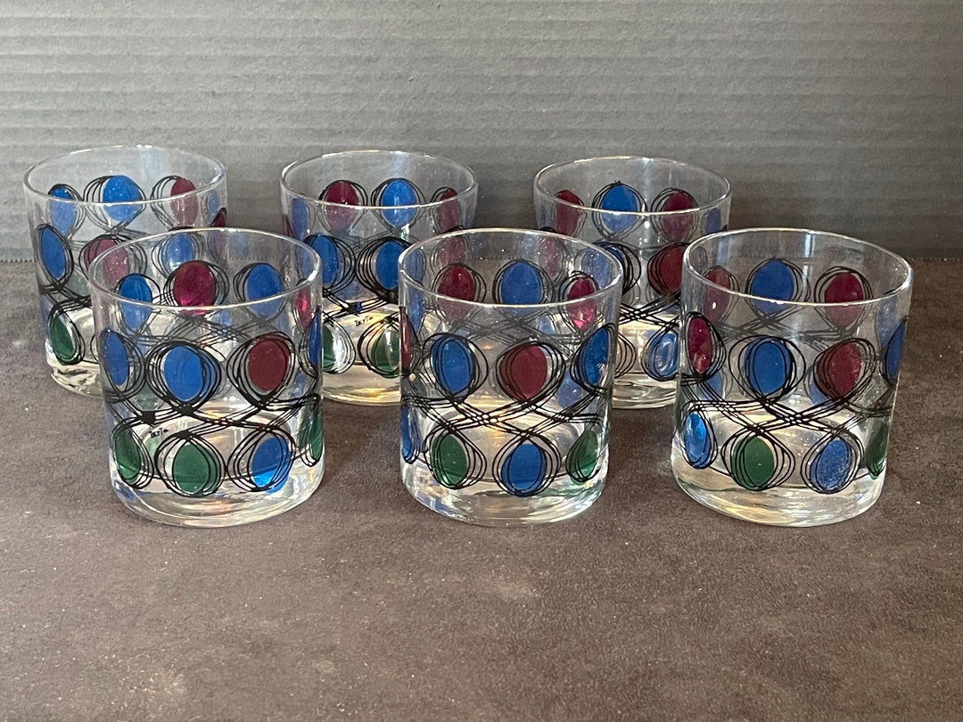 MCM Barware Glasses Set of 6~berta~ Mid Century Glassware Vintage 2 3/4 ...