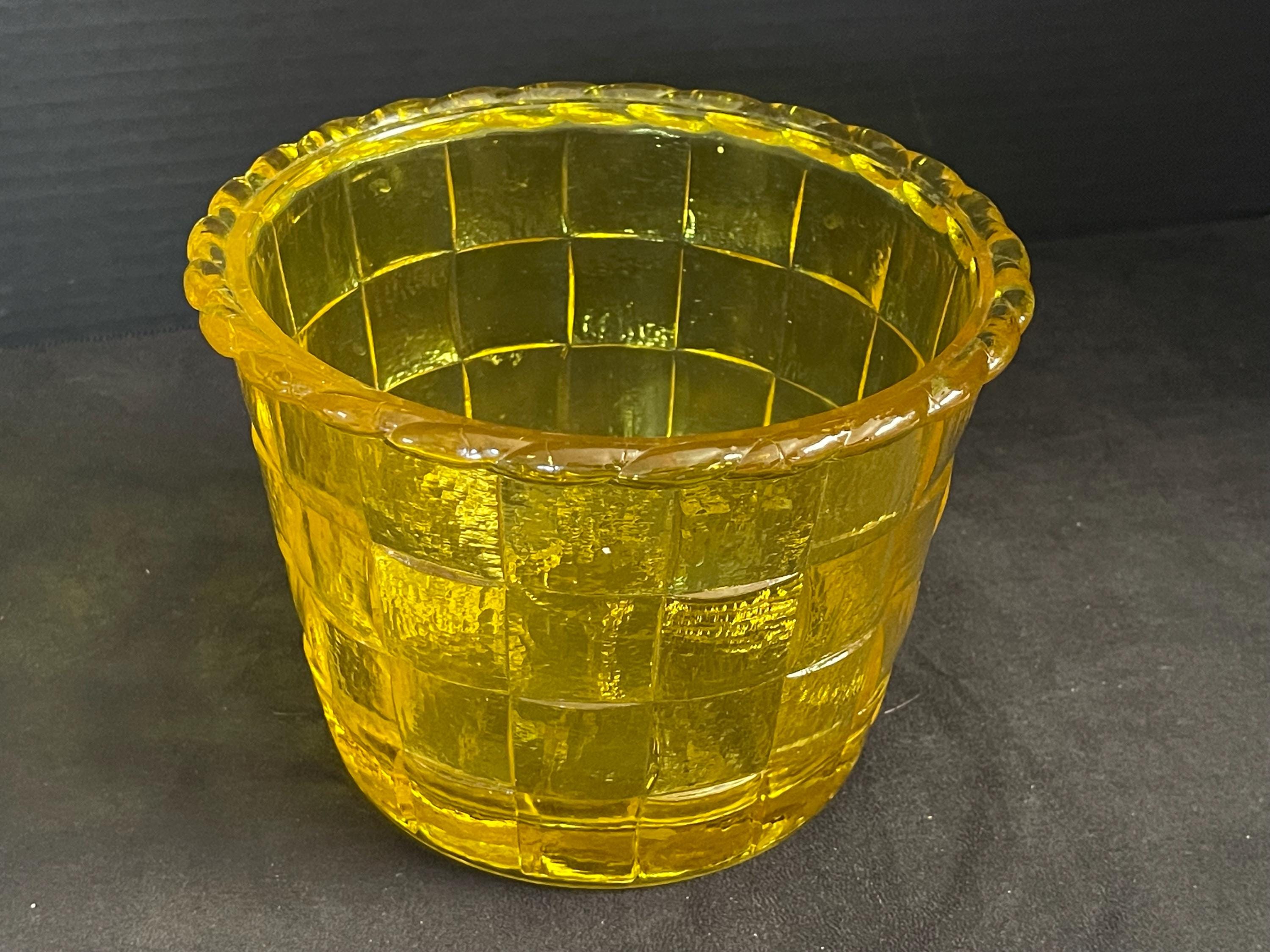 Viking Glass Ashley Yellow Ice Bucket - Etsy