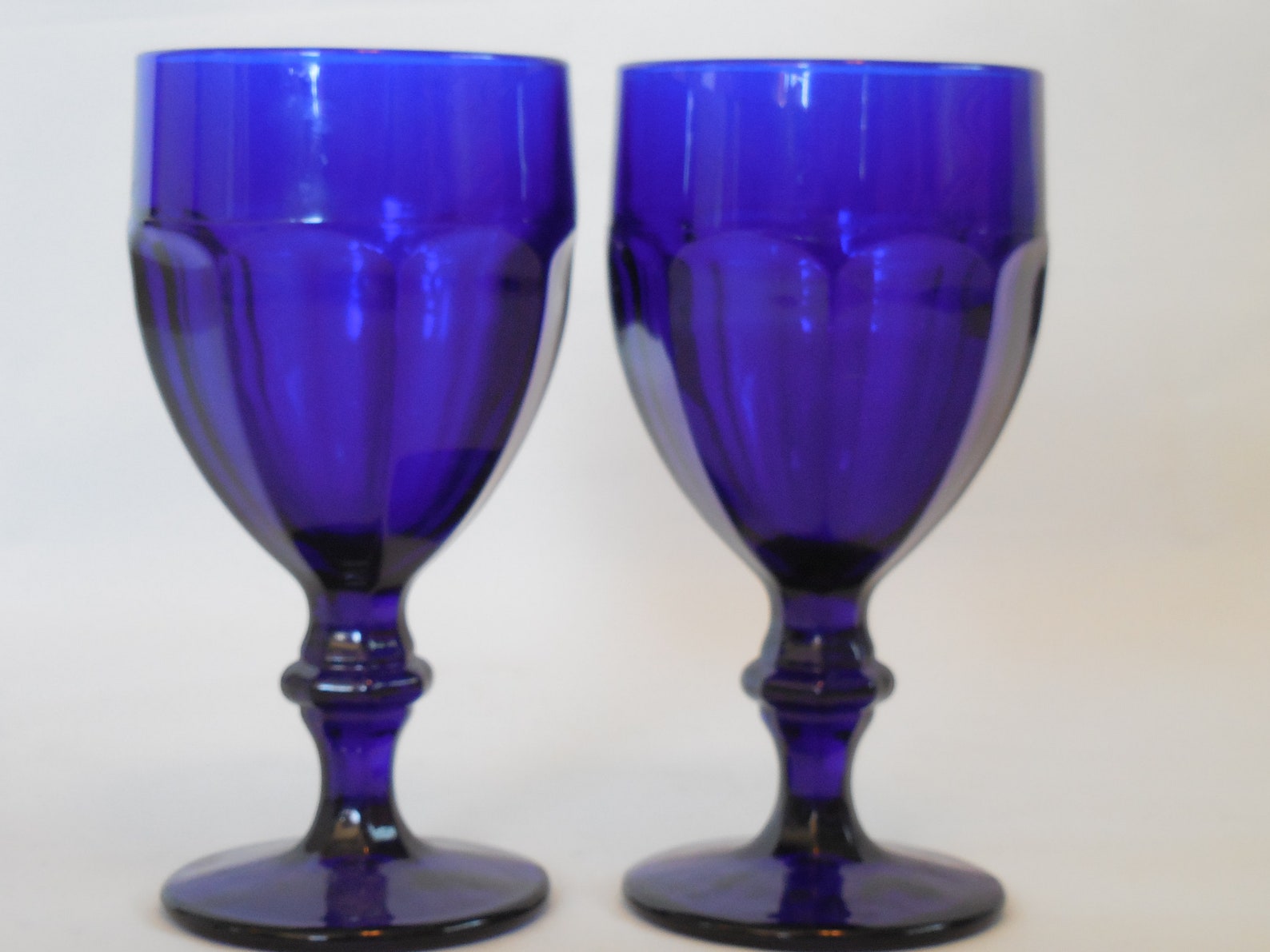 Libbey Cobalt Duratuff Gibraltar Goblets Pair - Etsy