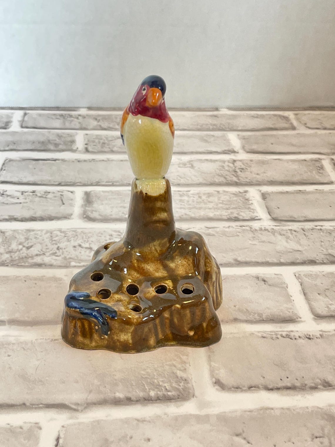 Ceramic Bird Flower Frog - Etsy