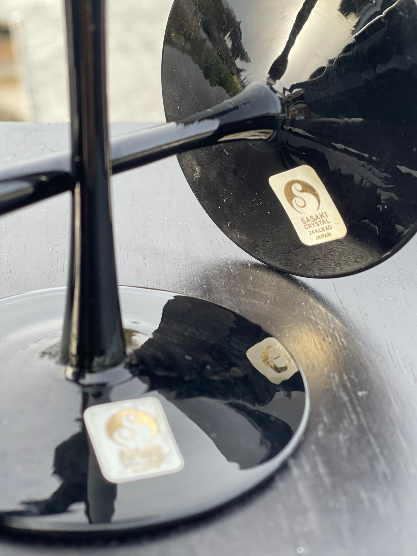 Black Sasaki Crystal Goblets - Etsy