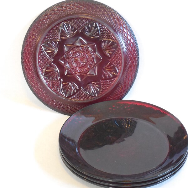 Ruby Red Plates - Etsy