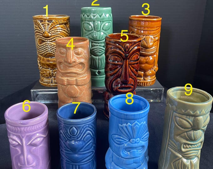 Tiki Mug Collection, Assorted Colors, Faces, Choose at Dropdown - Etsy