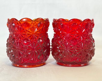 Red Glass Candle | Etsy