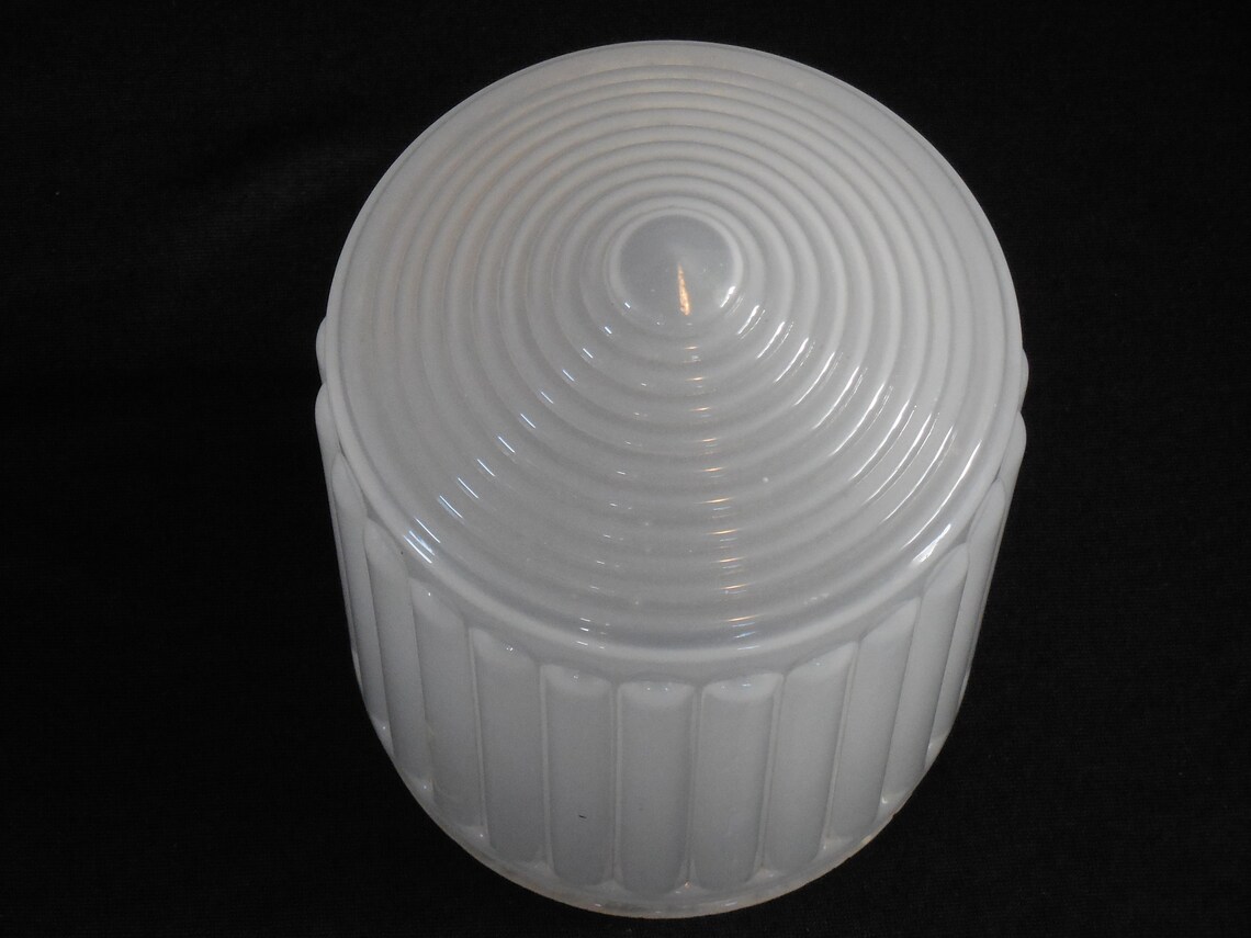 Mid Century Barrel Shape Ribbed Frosted Glass Light Cover - Etsy