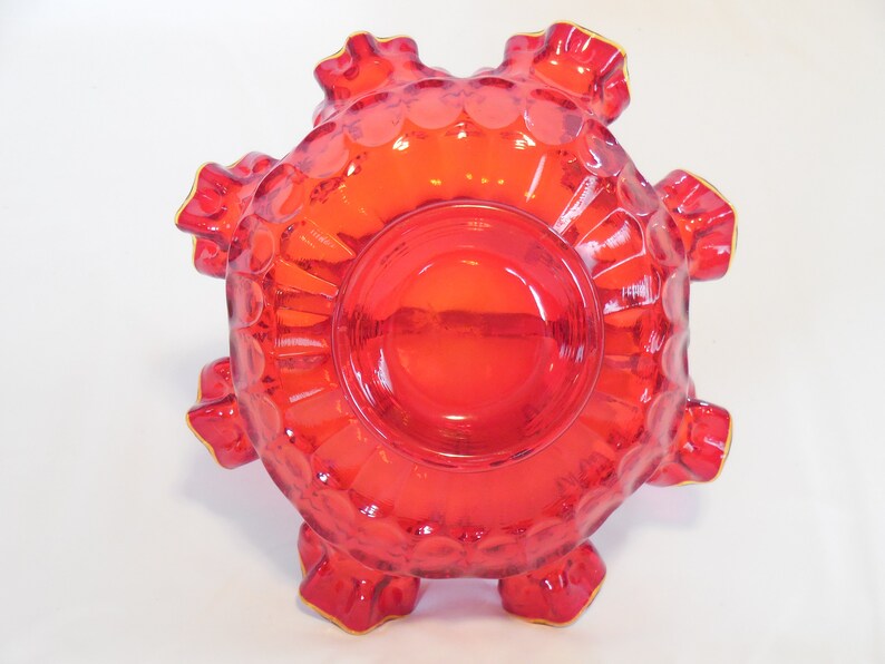 Fenton Ruby Thumbprint 8" Basket - Etsy