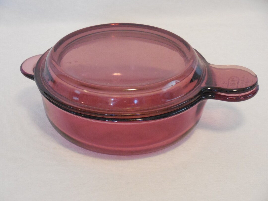 Corning Pyrex Visions Cranberry Grab a Meal W/glass Lid, Pyrex Grab It ...