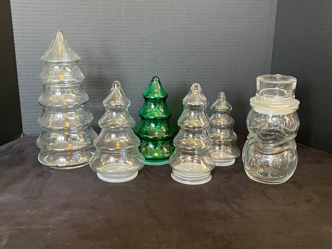 Glass Tree Shaped Candy Jar Collection, Choose Size at Dropdown - Etsy
