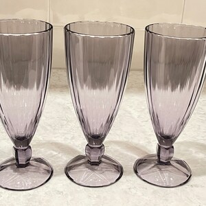 Cristal D'arques-durand Quadro Amethyst Ribbed Iced Tea or Soda ...