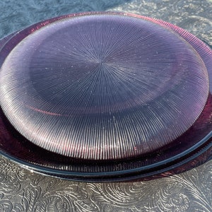 Amethyst Glass Thin Ribbed Dinnerware, Purple Plates - Etsy