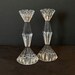 Ribbed Hourglass Shaped Tall Crystal Candle Holders - Etsy
