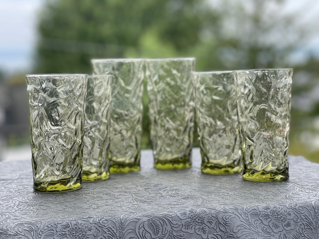 Anchor Hocking Green Milano Glassware - Etsy