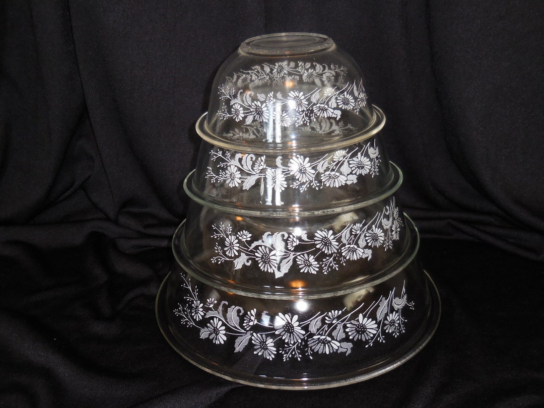 Pyrex Colonial Mist Nesting Bowls, Clear - Etsy