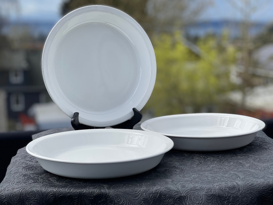 Corning White Coupe 9 Pie Baking Plates Plain or Blue - Etsy