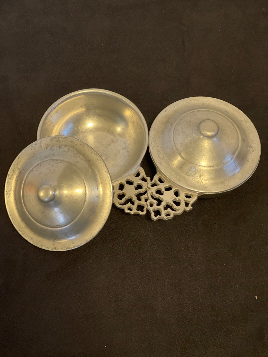 2 Stede Pewter Porringer Bowls With Lids, Pair - Etsy