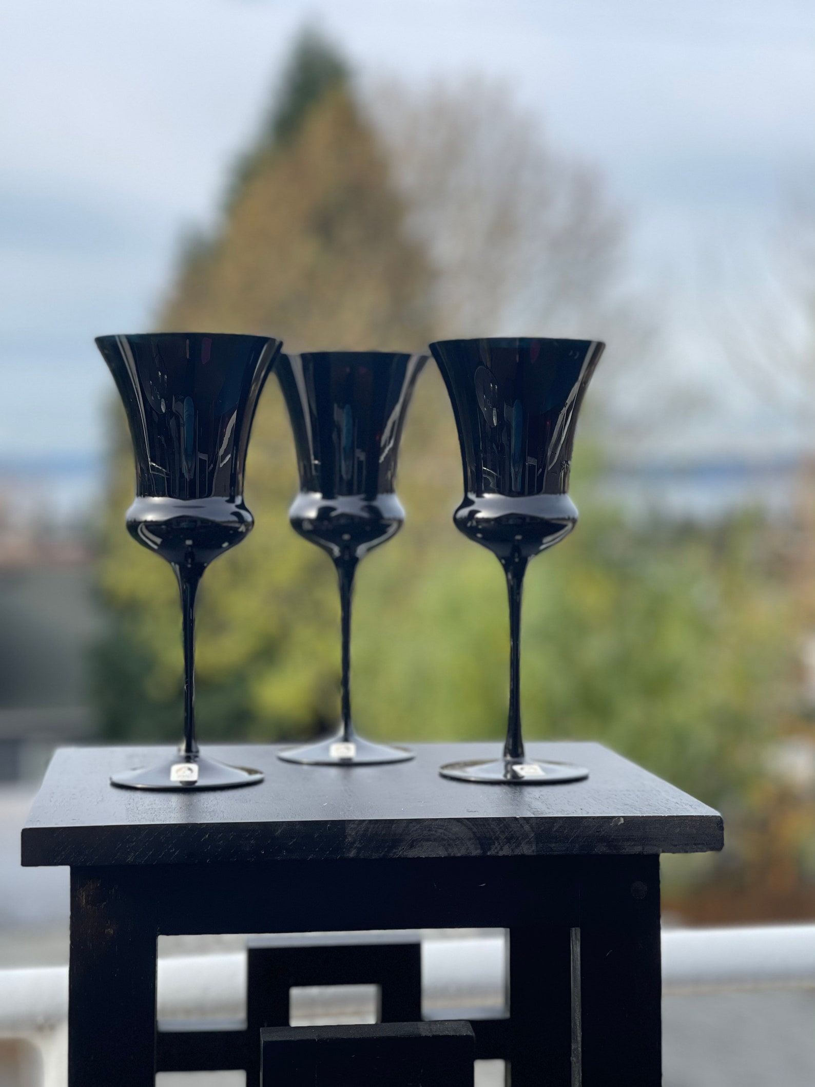 Black Sasaki Crystal Goblets - Etsy