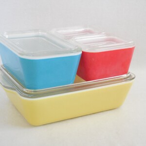 Pyrex Primary Colors Fridgie Set Refrigerator Storage Set - Etsy