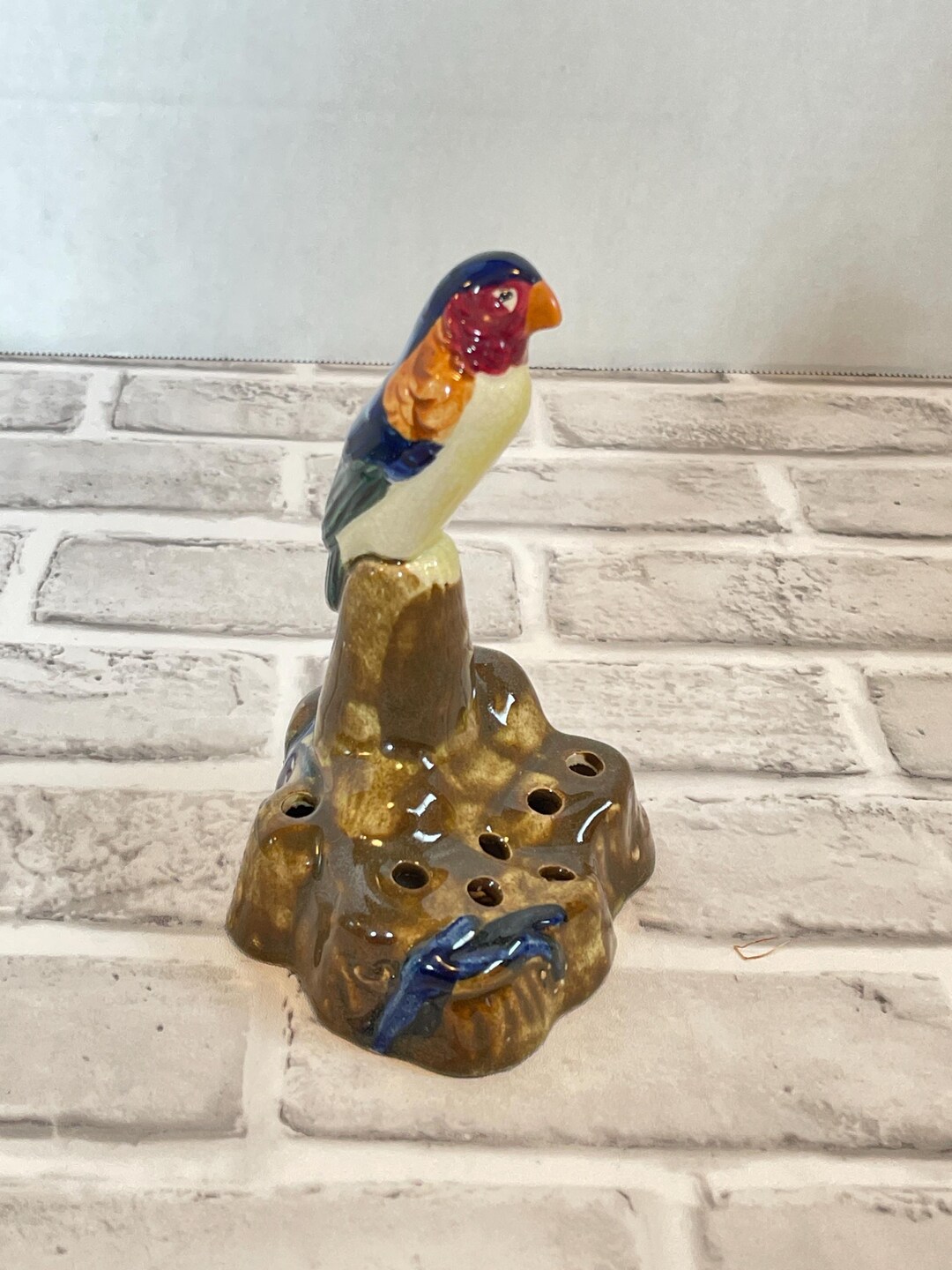 Ceramic Bird Flower Frog - Etsy