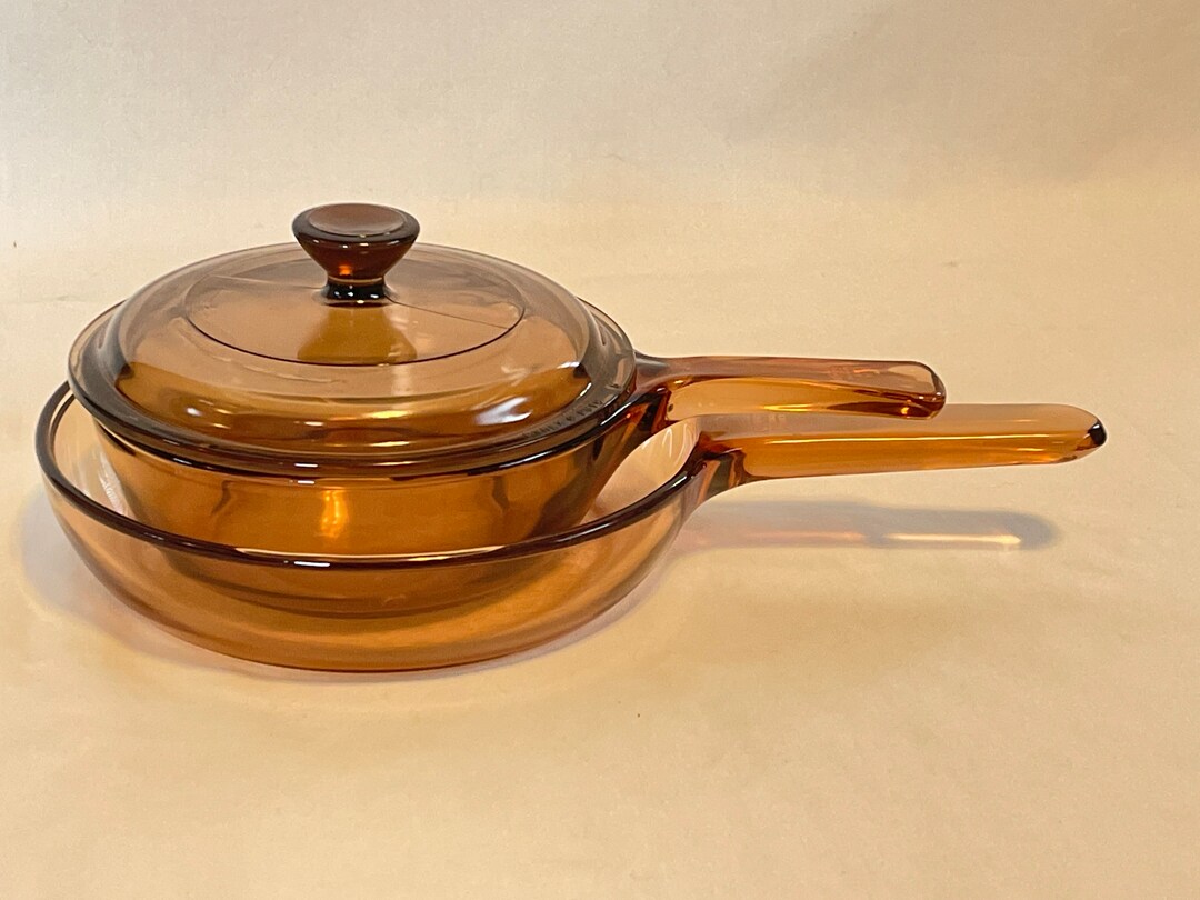 Corning Amber Visions Cookware, 7" Skillet and .5pt Saucepan With Lid ...