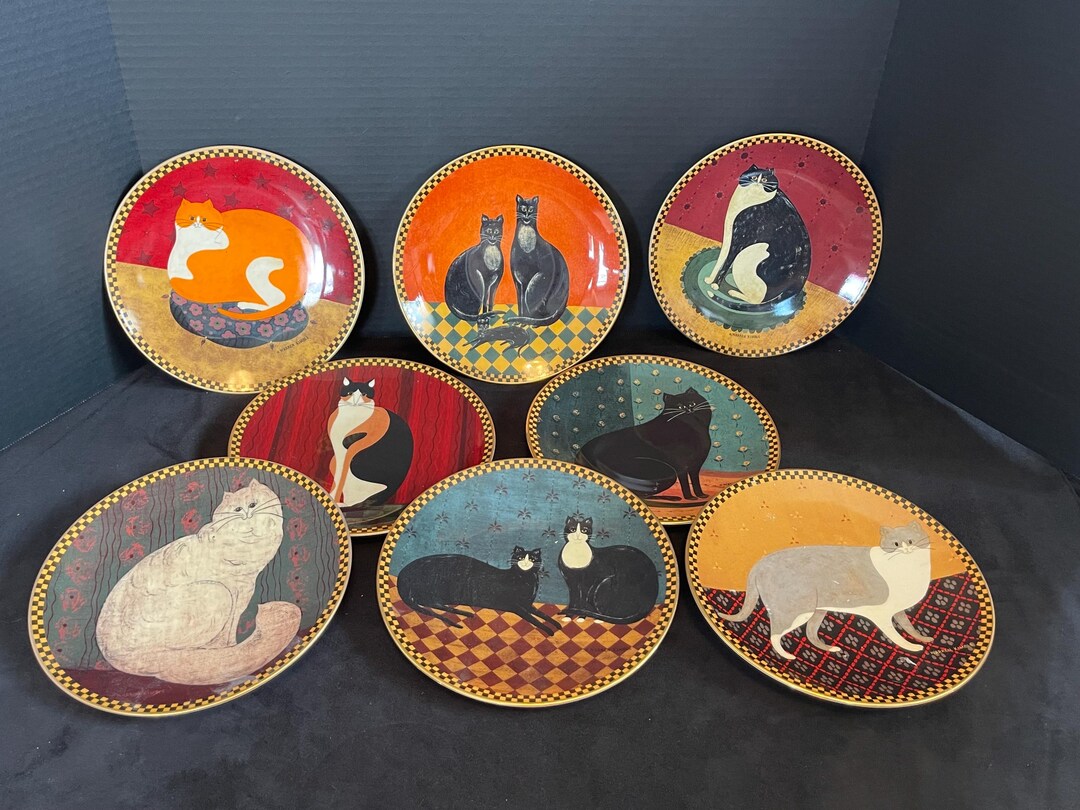 Warren Kimble Cat Collection Plates by Lenox - Etsy