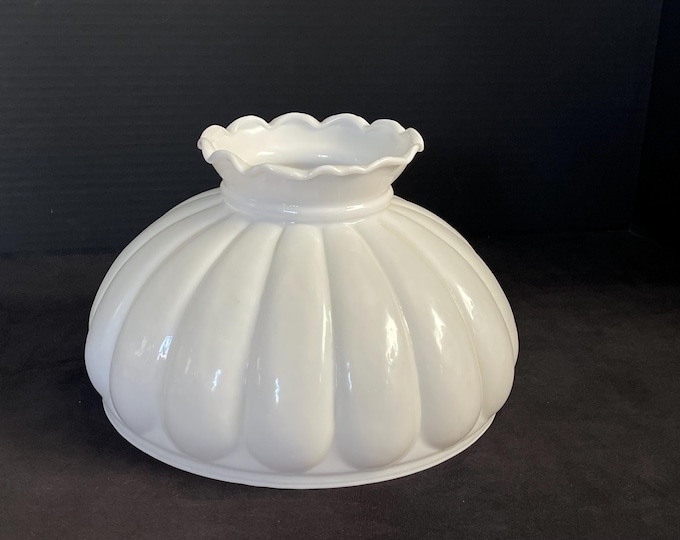 White Milk Glass Melon Shaped Parlor Lamp Shade With 10" Fitter - Etsy