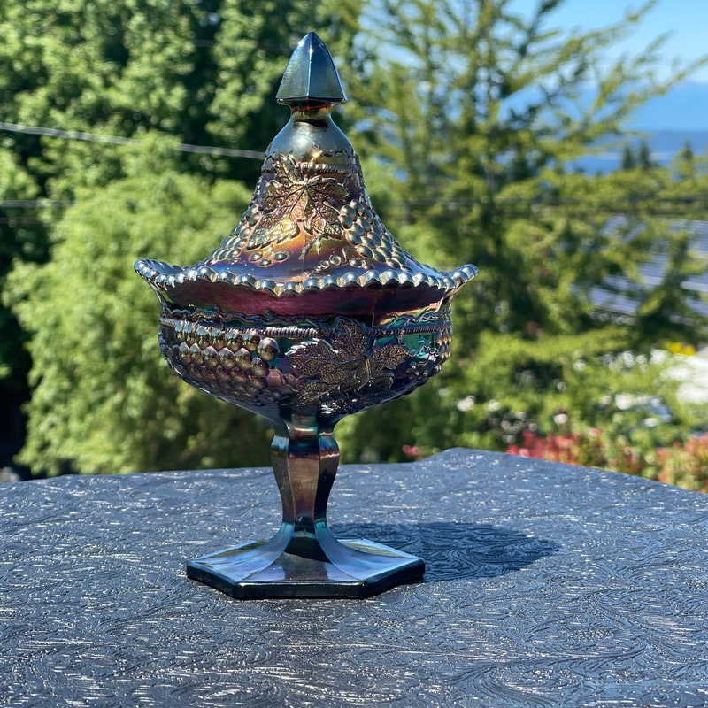 Carnival Glass Candy Dish - Etsy