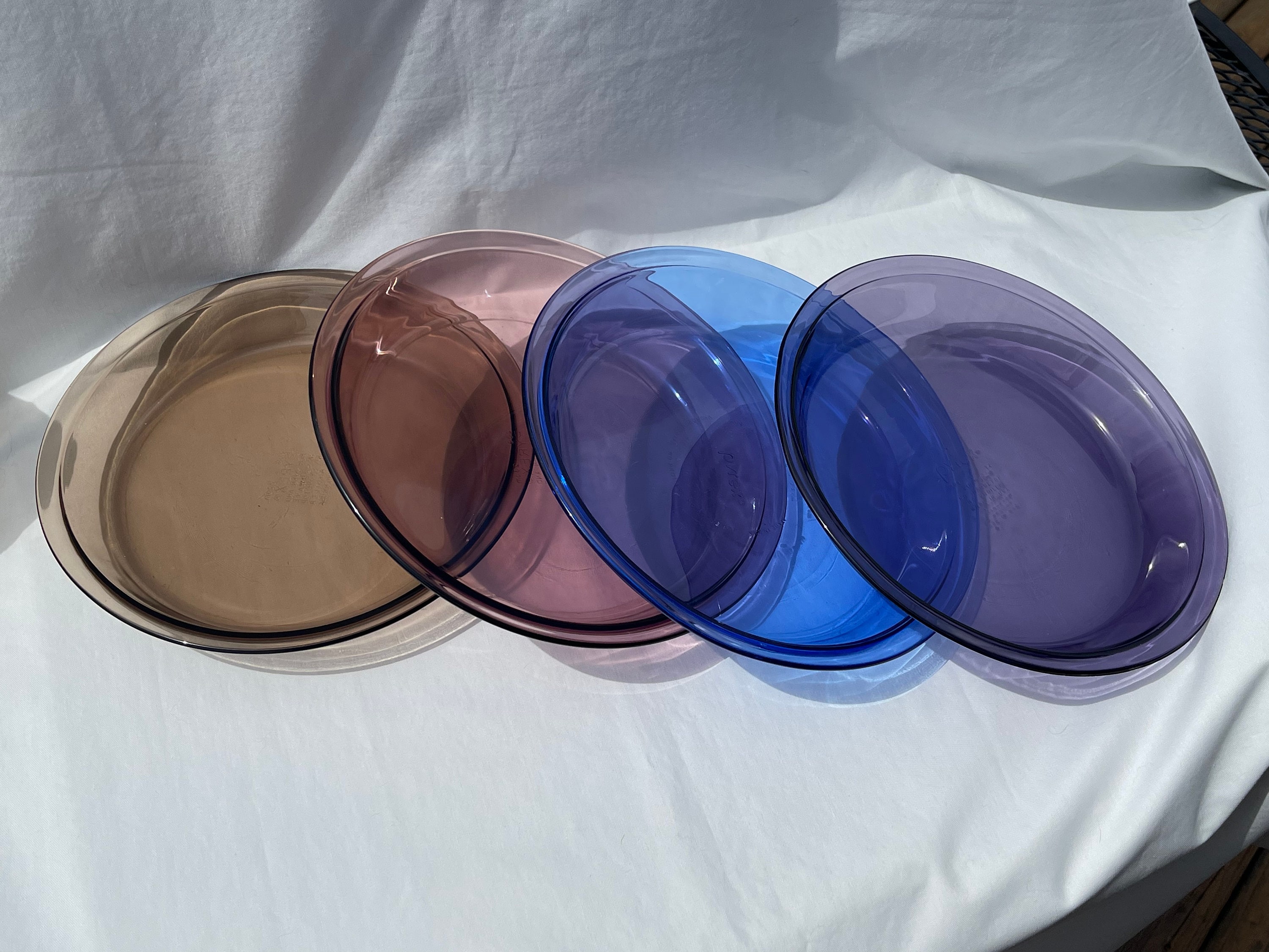 Pyrex Flat Edge Pie Pans #209 in Cranberry, Cobalt, Purple, OR Amber - Etsy