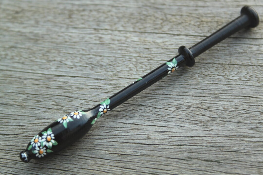 Painted Ebony Binche Lace Bobbin - Bunches of White Daisies - Etsy