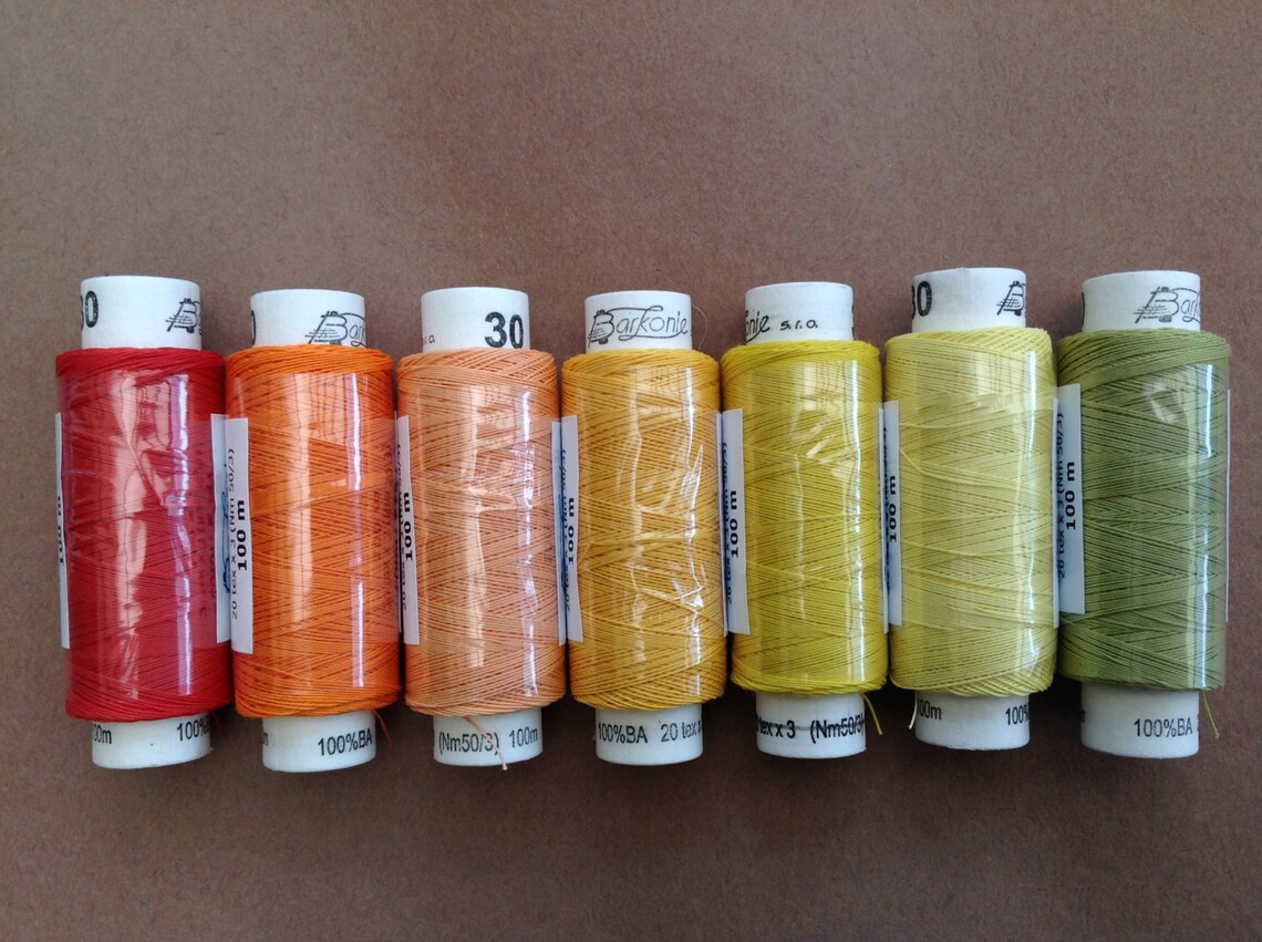 Seven Spools of Czech Cotton Lacemaking Thread Red Oranges | Etsy