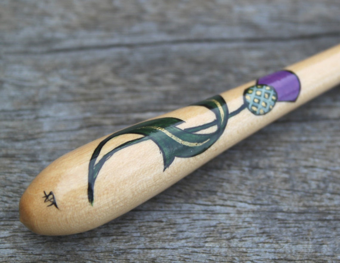 Painted Bayeux Lace Bobbin - Scottish Thistle - Etsy