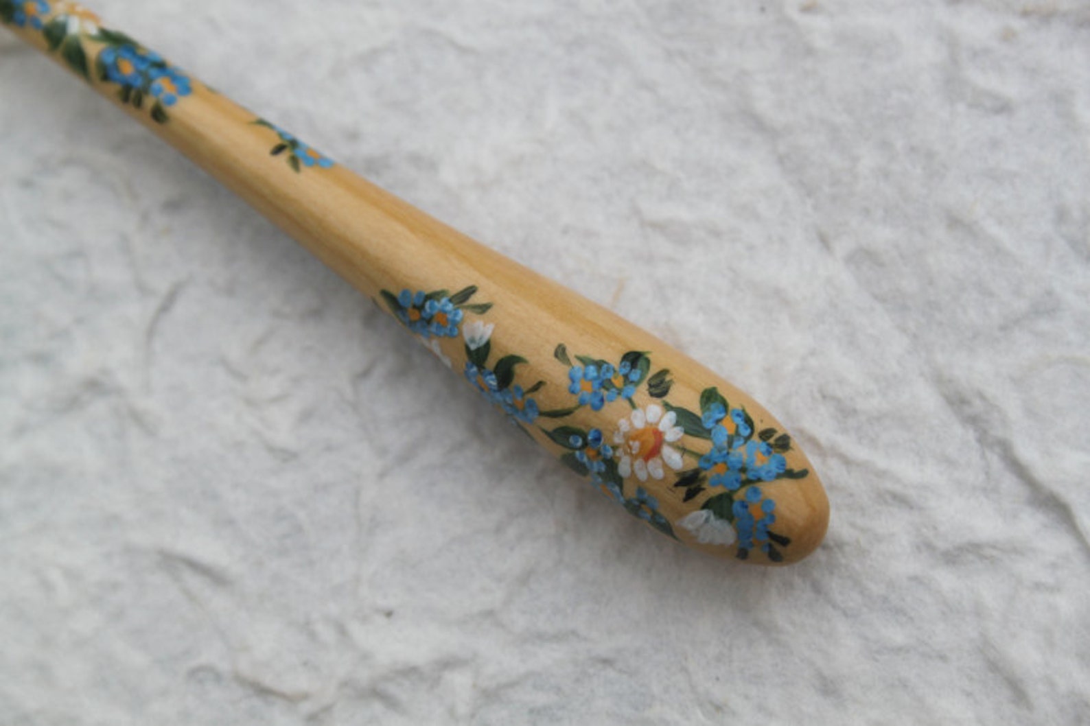 Painted Bayeux Lace Bobbin - a Spiral of Daisies and Forget-me-nots - Etsy