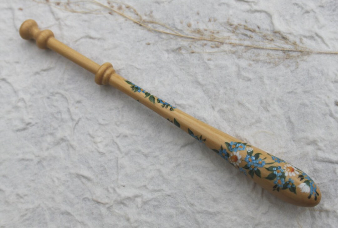 Painted Bayeux Lace Bobbin - a Spiral of Daisies and Forget-me-nots - Etsy