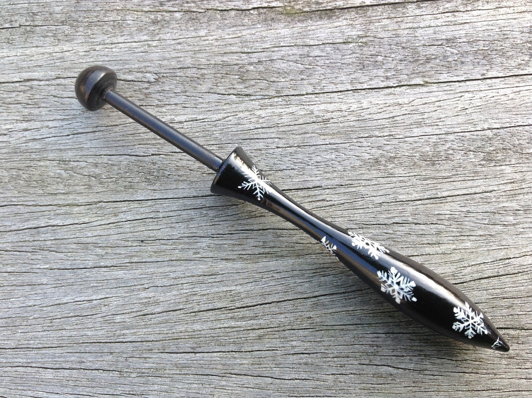 Painted Ebony Danish Lace Bobbin - Snowflakes - Etsy