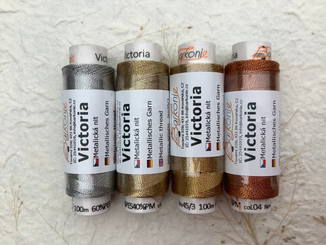 Barkonie Metallic Thread – ‘victoria’ - Set of Four Spools - Etsy